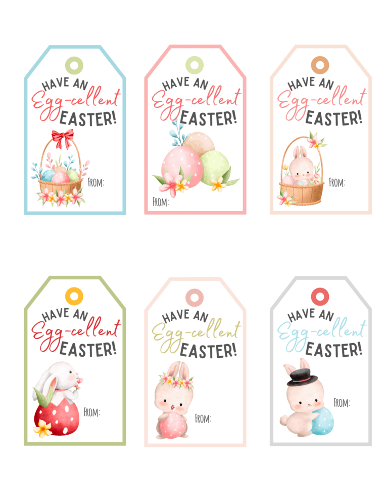 Have an Egg-cellent Easter Free Printable Gift Tags - Baking You Happier