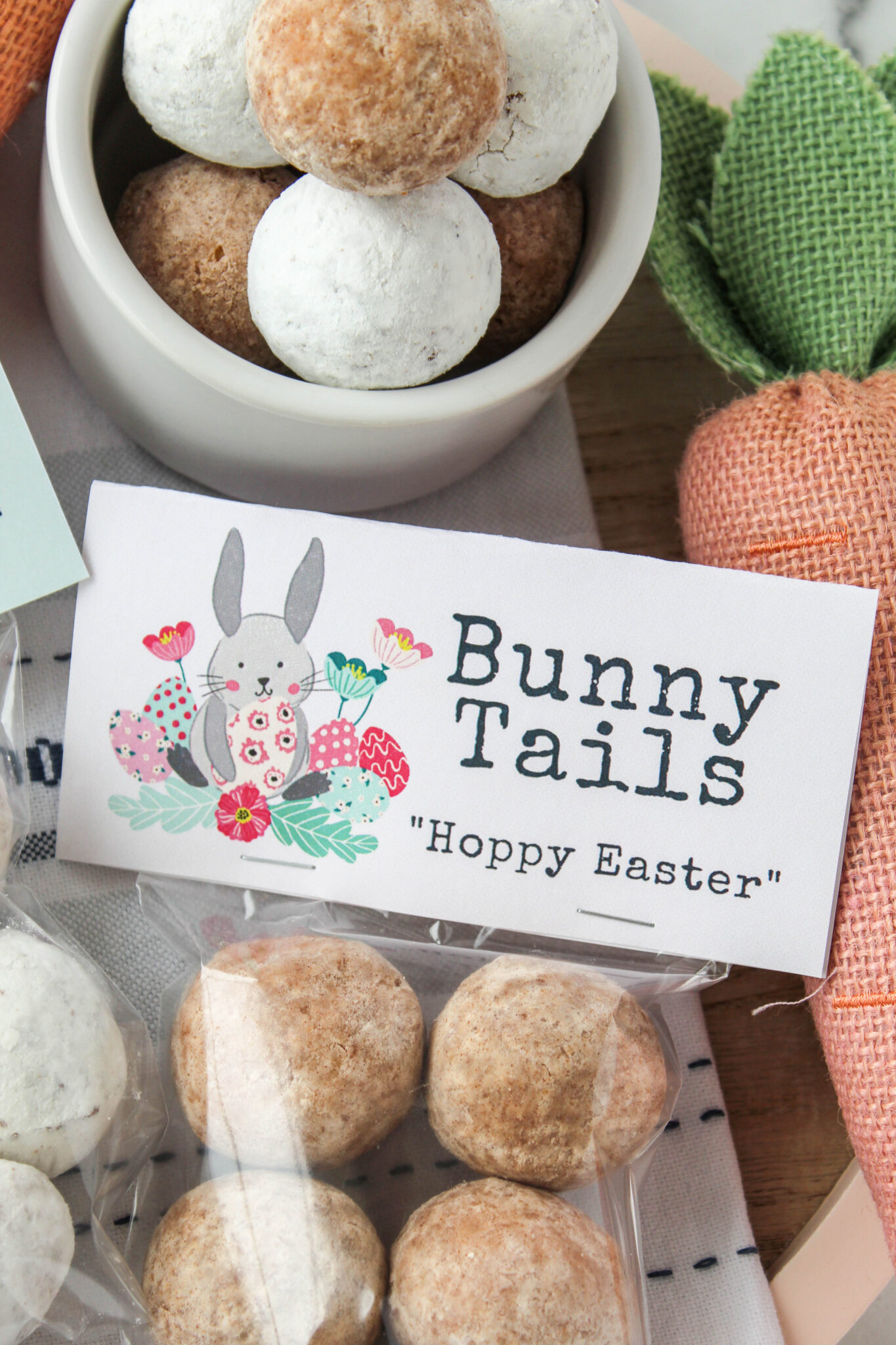 Bunny Tails Printable Treat Bag Topper - Baking You Happier