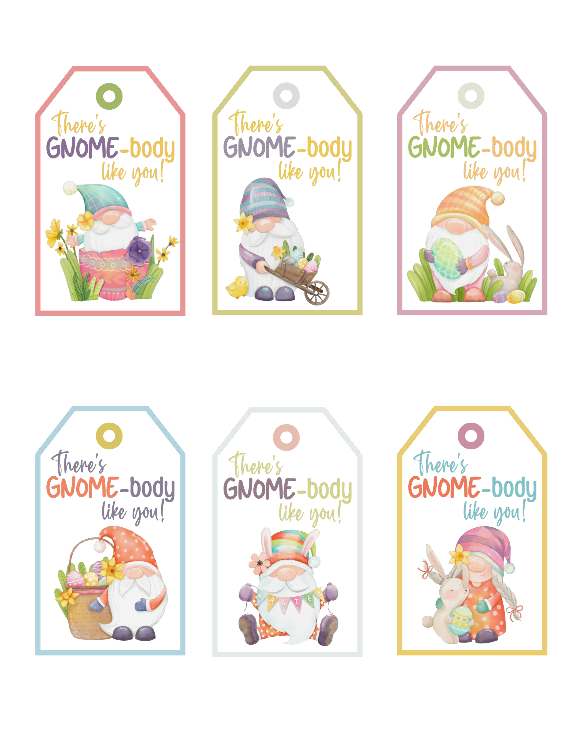 There's Gnome-body Like You Free Printable Easter Gift Tags | Baking ...