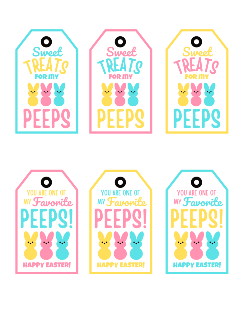 You are One of My Favorite Peeps Free Printable Gift Tags - Baking You ...