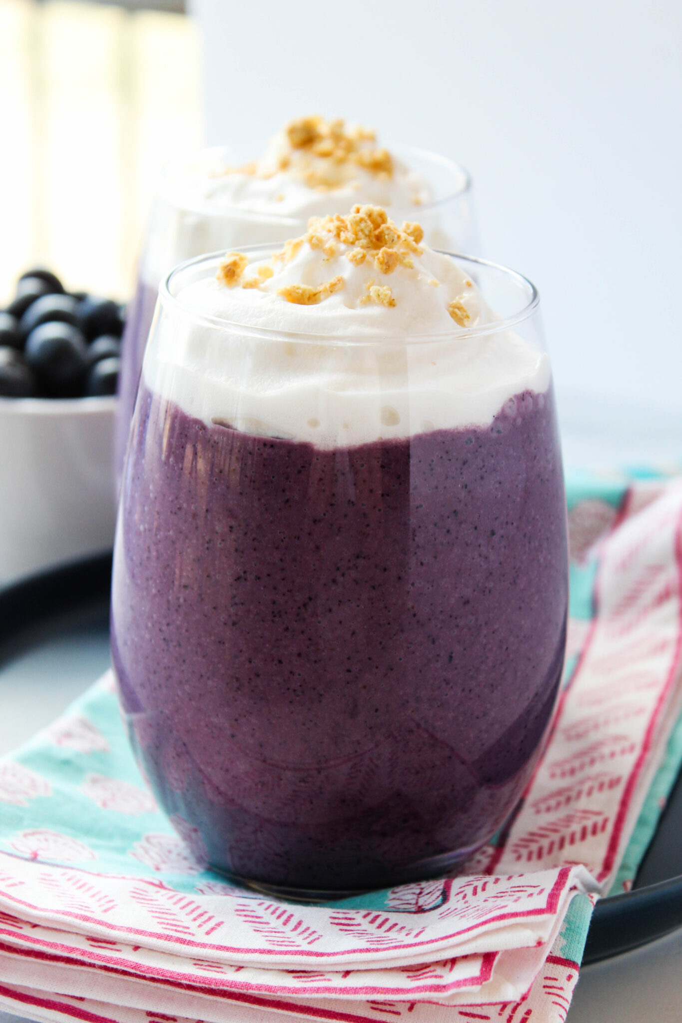 Blueberry Cheesecake Protein Smoothie | Baking You Happier