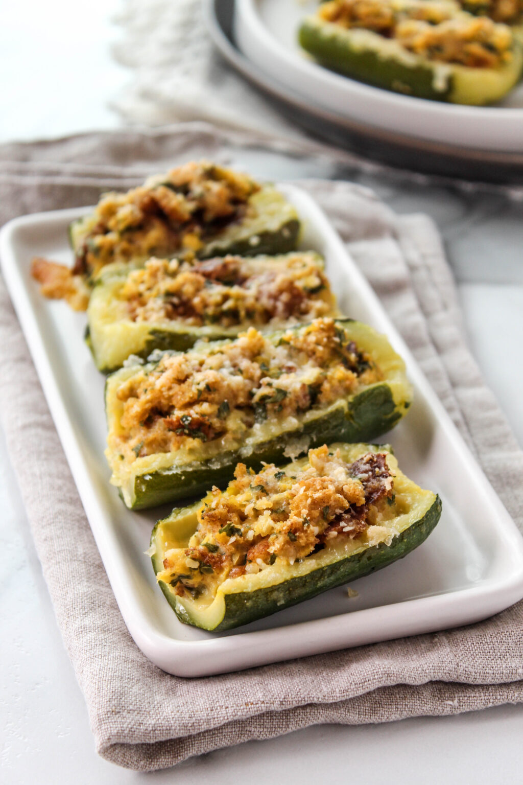 Stuffed Zucchini Boats - Baking You Happier
