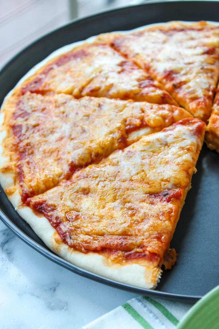 Homemade Cheese Pizza - Baking You Happier