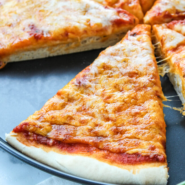 Homemade Cheese Pizza - Baking You Happier