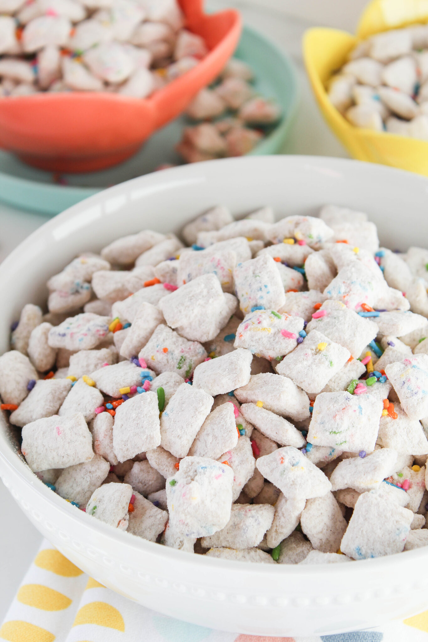Cake Batter Puppy Chow - Baking You Happier