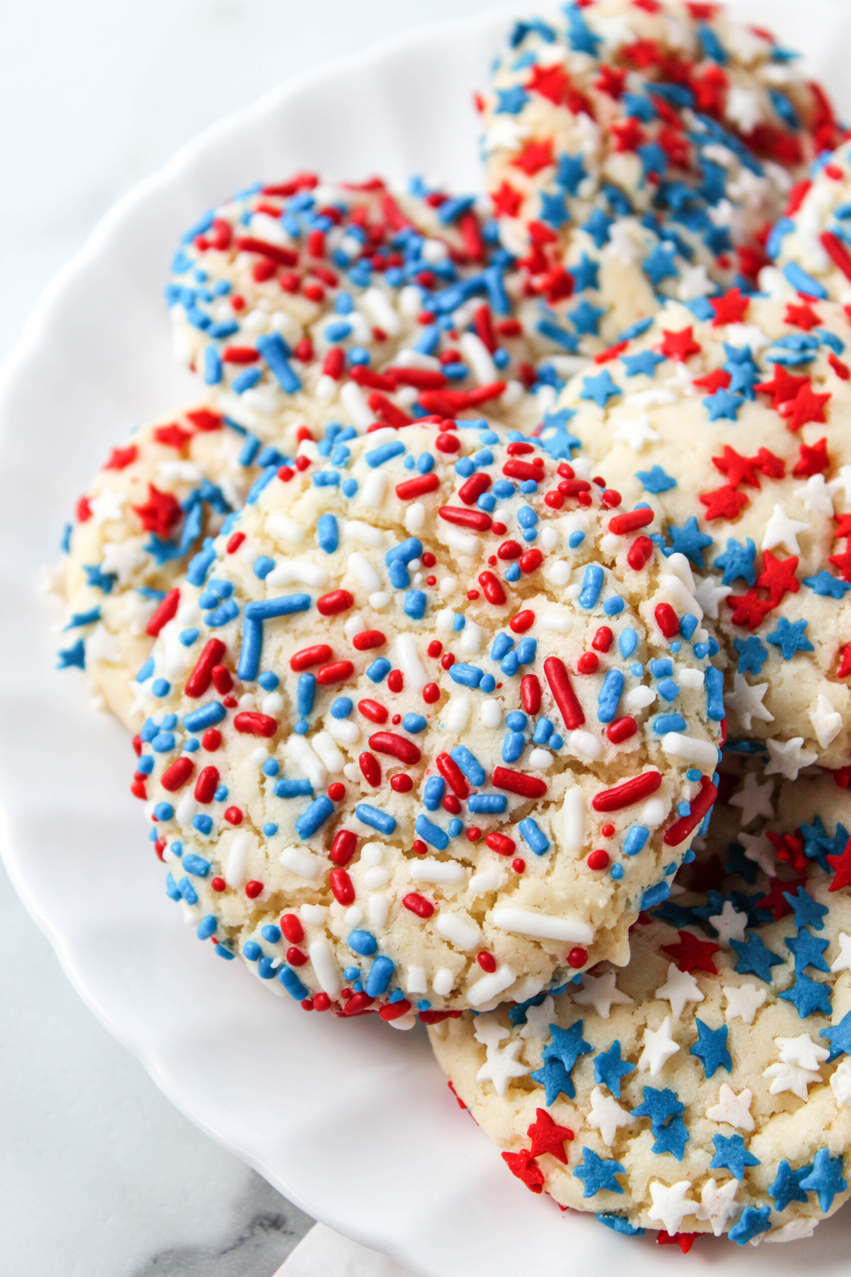 4th of July Sprinkle Cake Mix Cookies - Baking You Happier