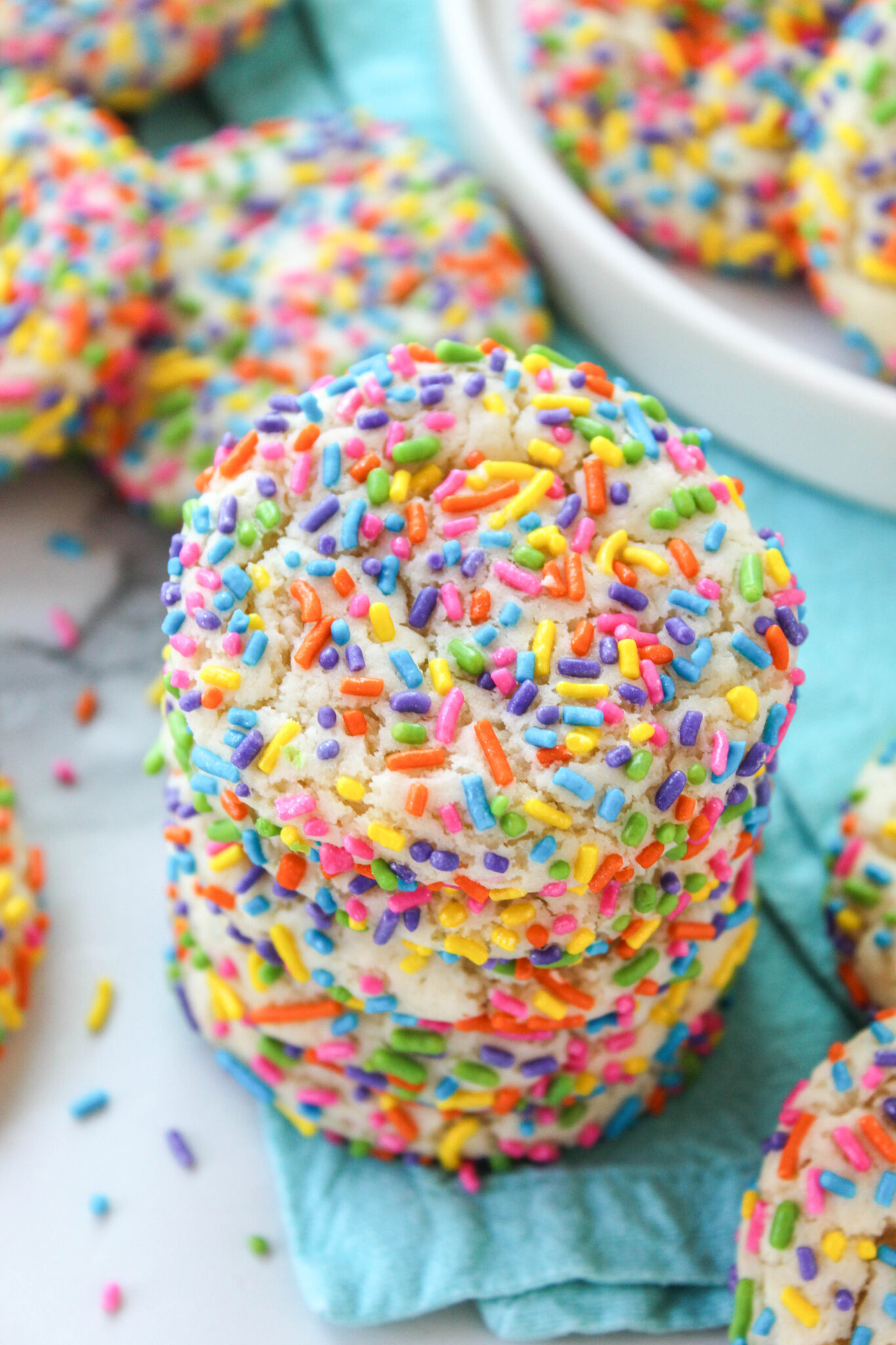 Birthday Sprinkle Cake Mix Cookies - Baking You Happier