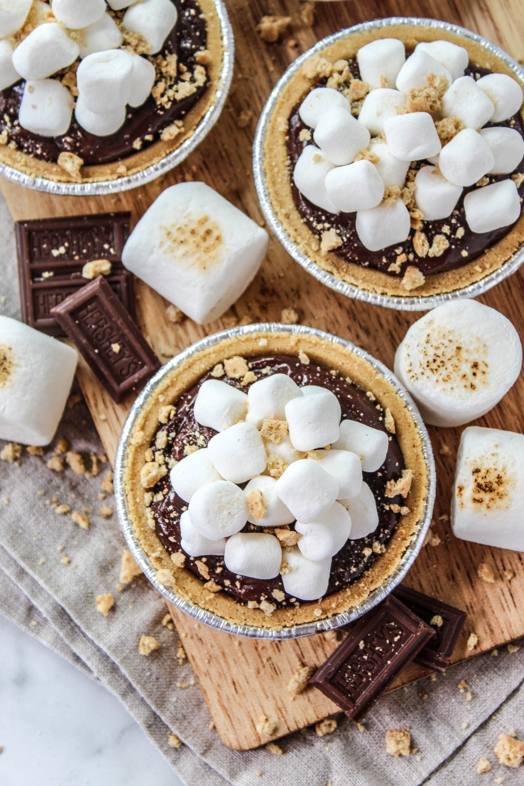 S'mores Mini-Pudding Pies | Baking You Happier