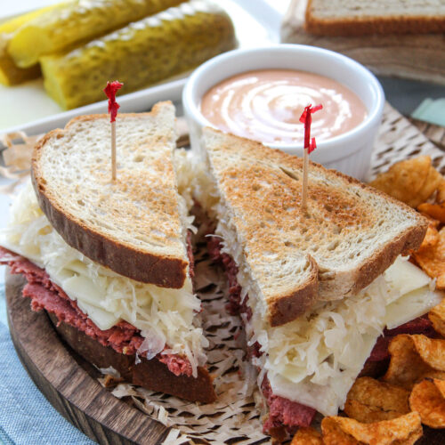 Vegetarian Reuben Sandwich - Baking You Happier