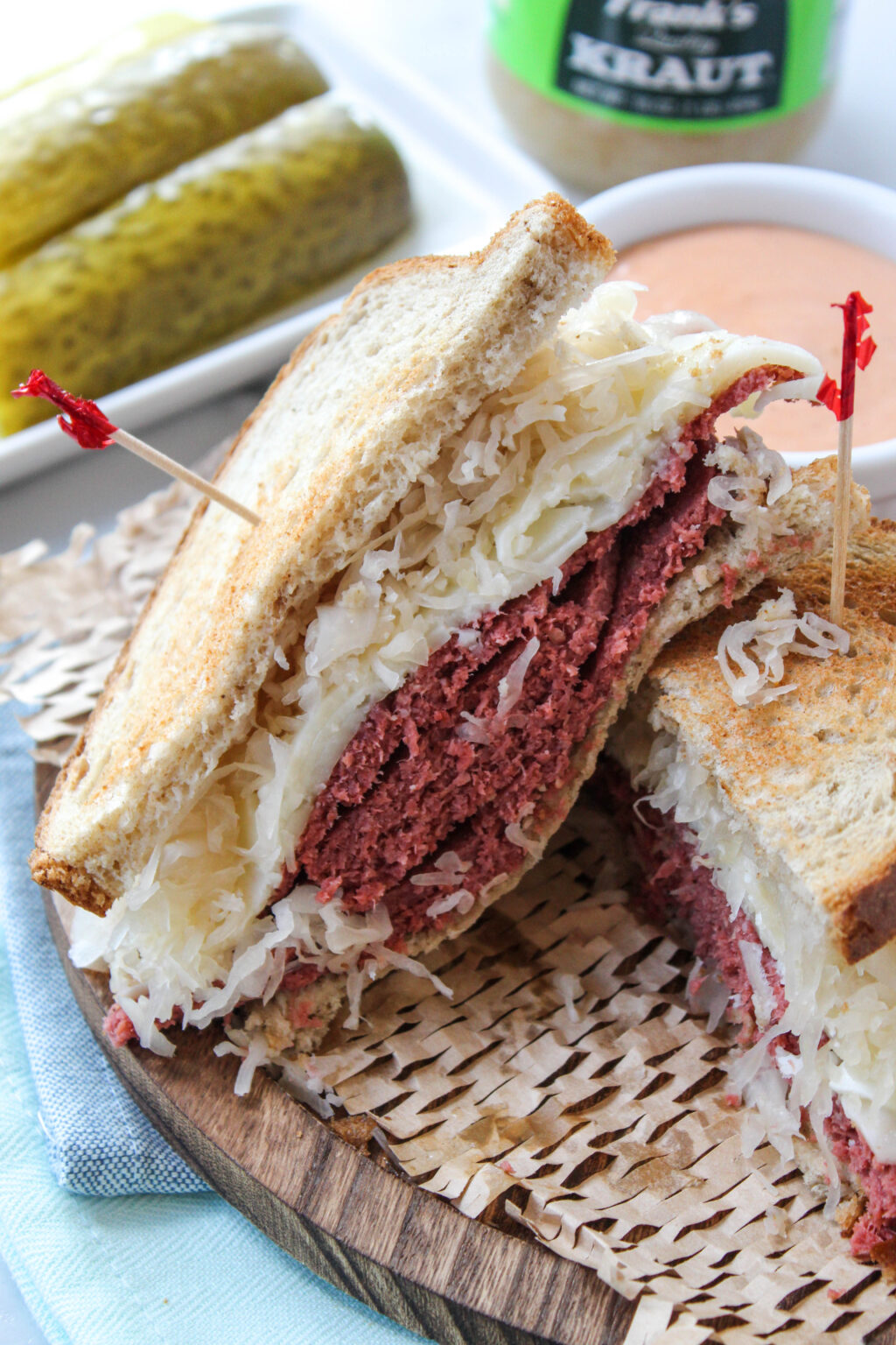 Vegetarian Reuben Sandwich - Baking You Happier