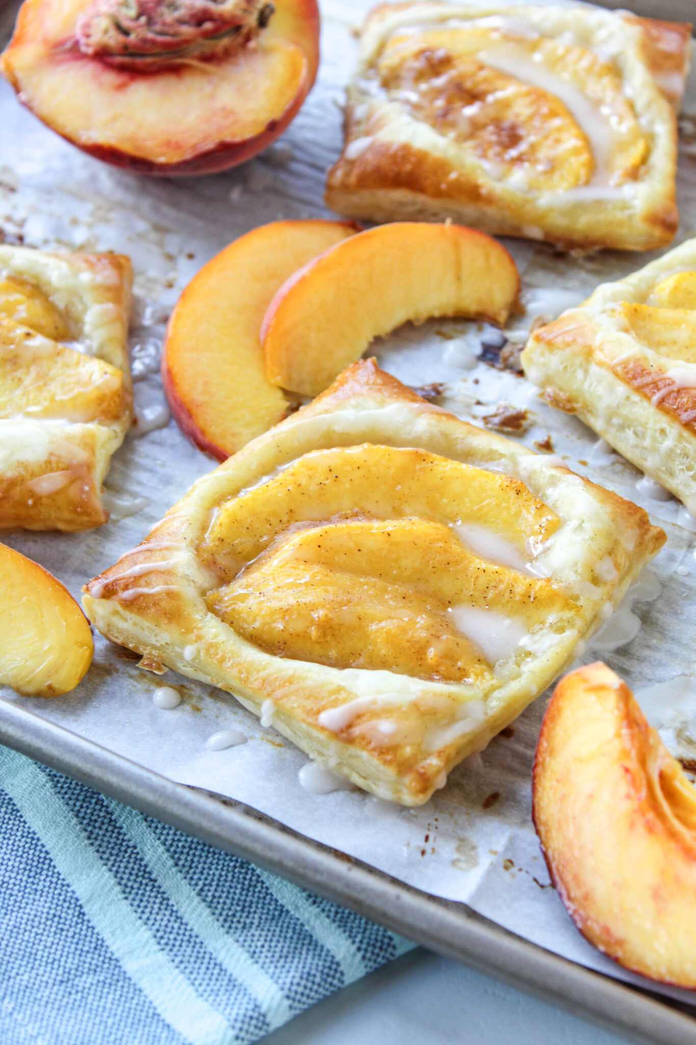 Peach Puff Pastry Tart | Baking You Happier