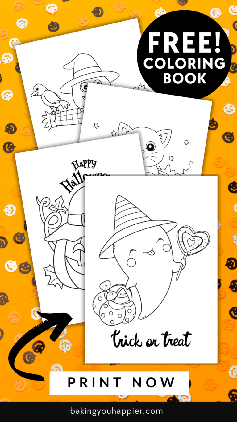Free Printable Halloween Coloring Book | Baking You Happier