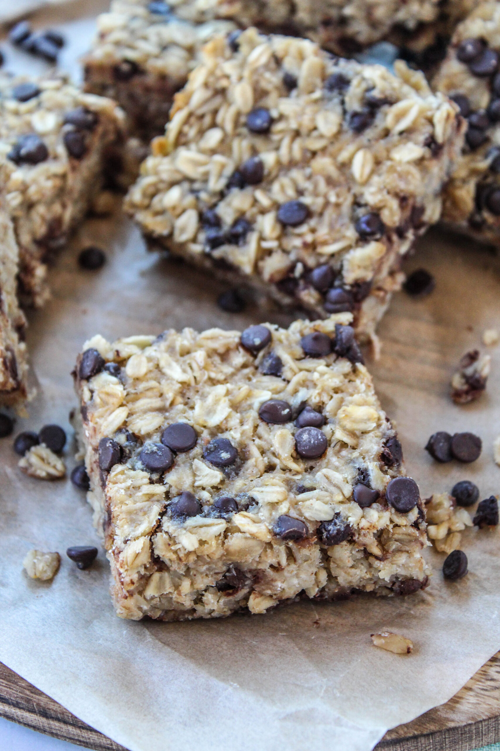 Easy Chocolate Chip Oatmeal Breakfast Squares - Baking You Happier