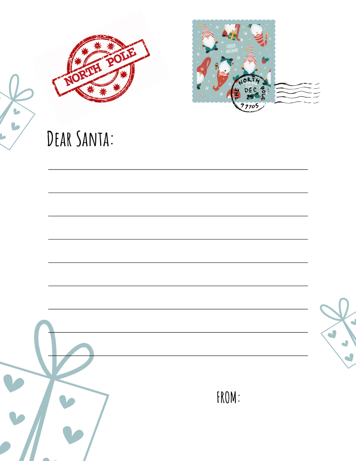 Free Printable Letters to Santa | Baking You Happier