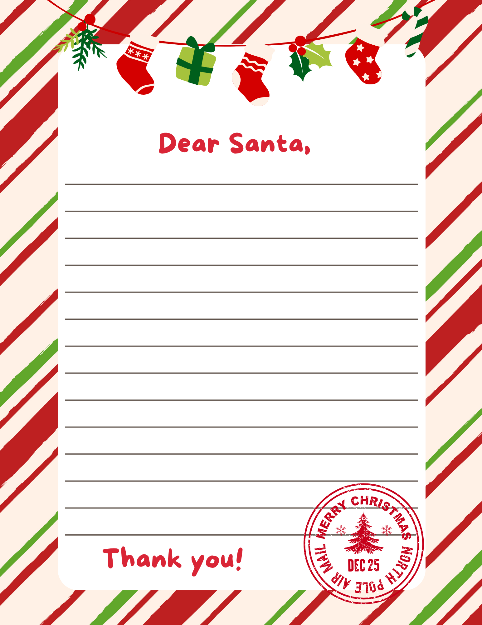 Free Printable Letters to Santa | Baking You Happier