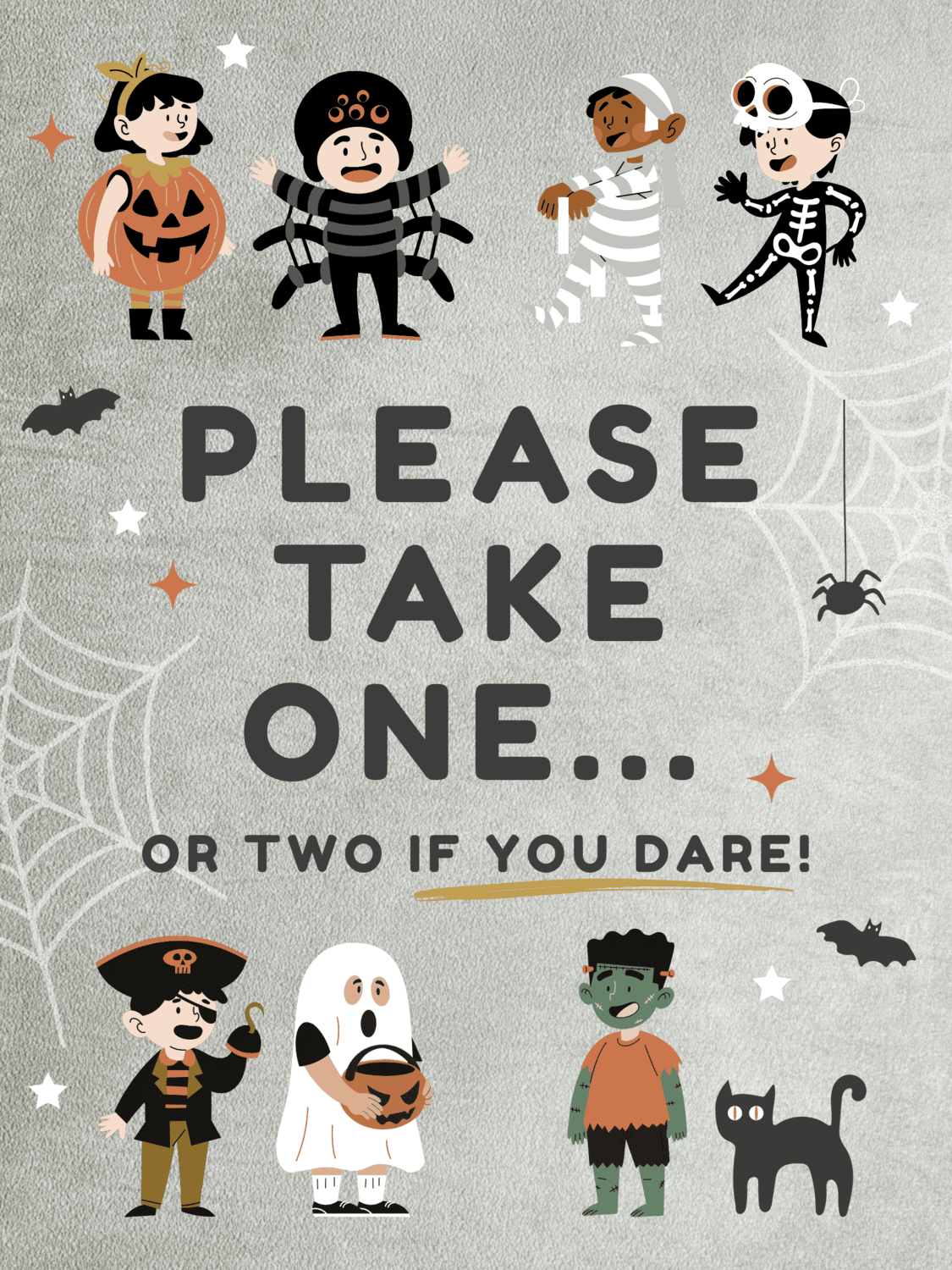 Please Take One Candy Halloween Signs - Baking You Happier