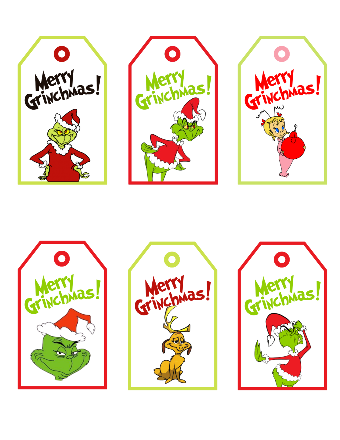 Free Printable Grinch Christmas Gift Tags | Baking You Happier