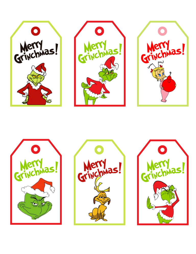 Free Printable Grinch Christmas Gift Tags | Baking You Happier