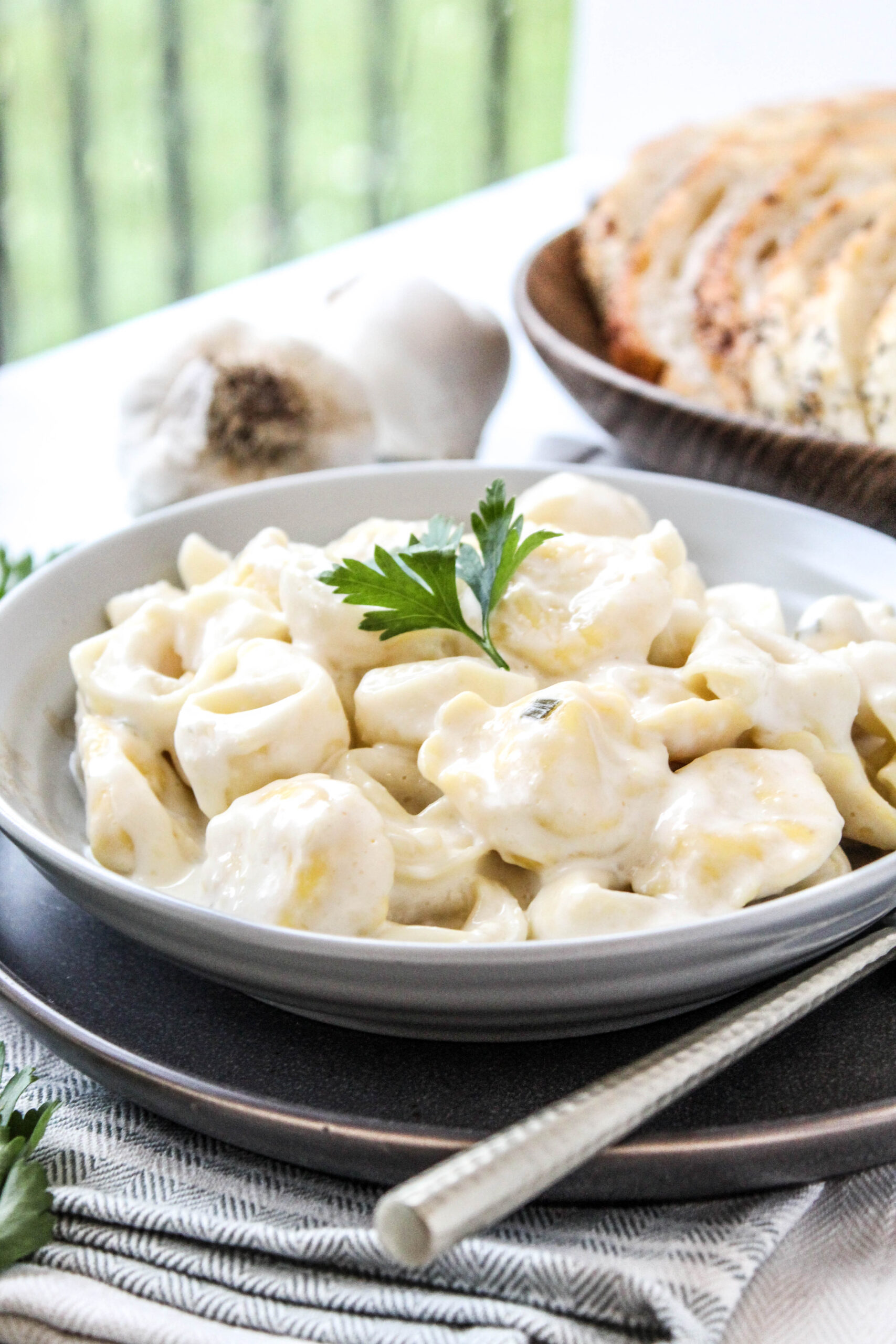 Tortellini Alfredo | Baking You Happier