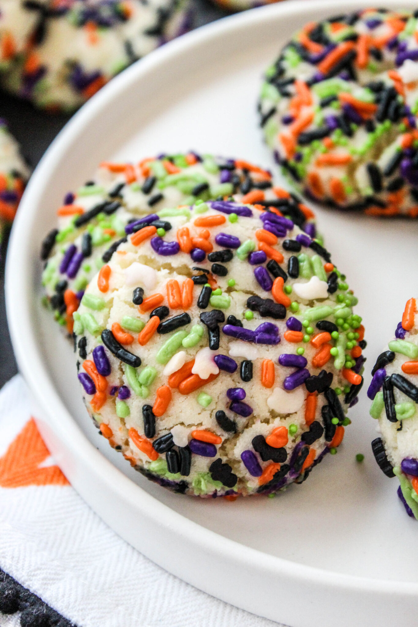 Halloween Sprinkle Cake Mix Cookies - Baking You Happier