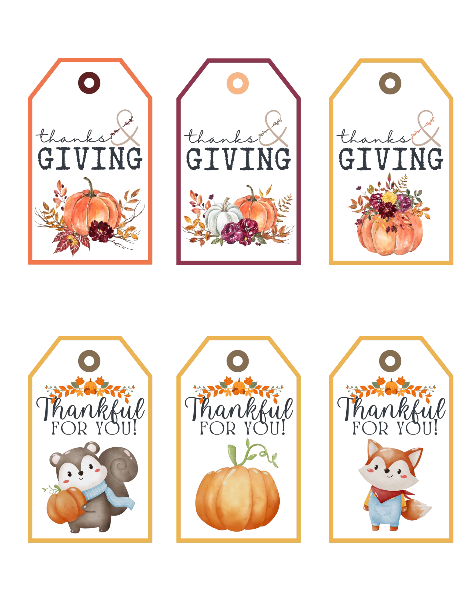 Free Printable Thanksgiving Gift Tags | Baking You Happier