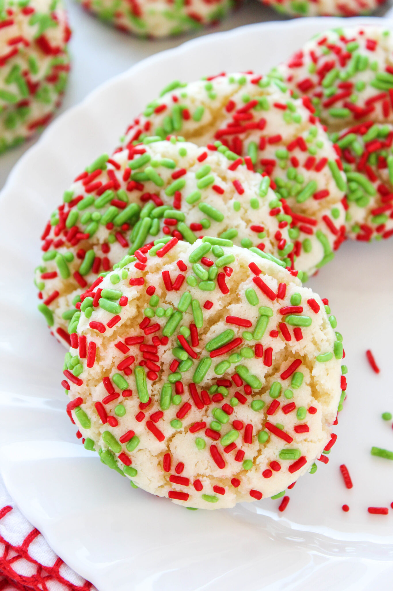 Christmas Sprinkle Cake Mix Cookies - Baking You Happier