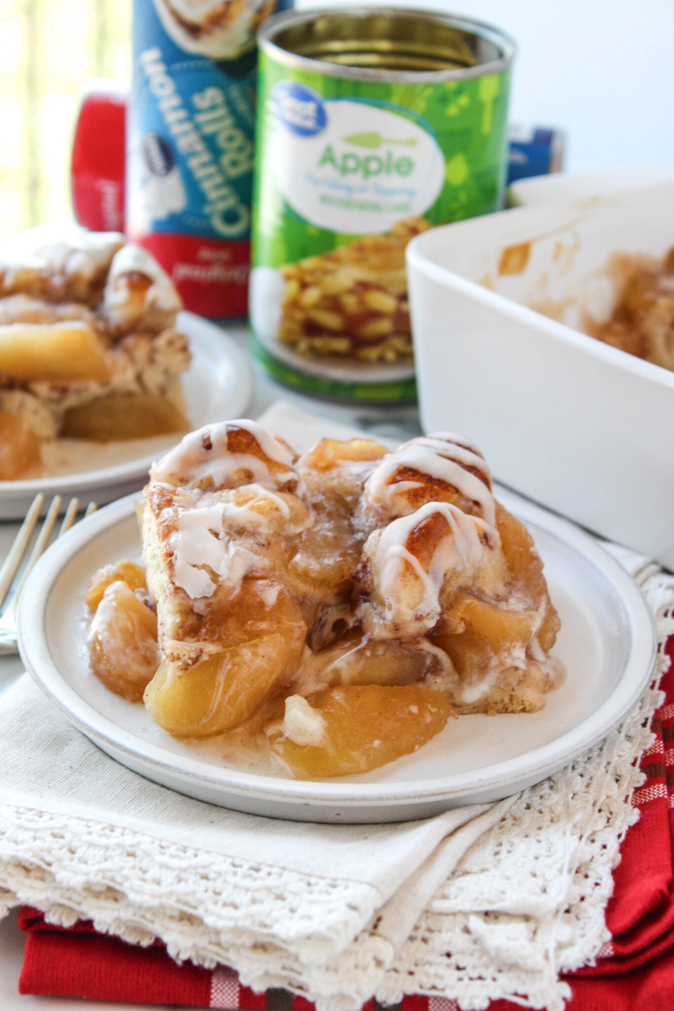 2-Ingredient Apple Cinnamon Roll Bake | Baking You Happier