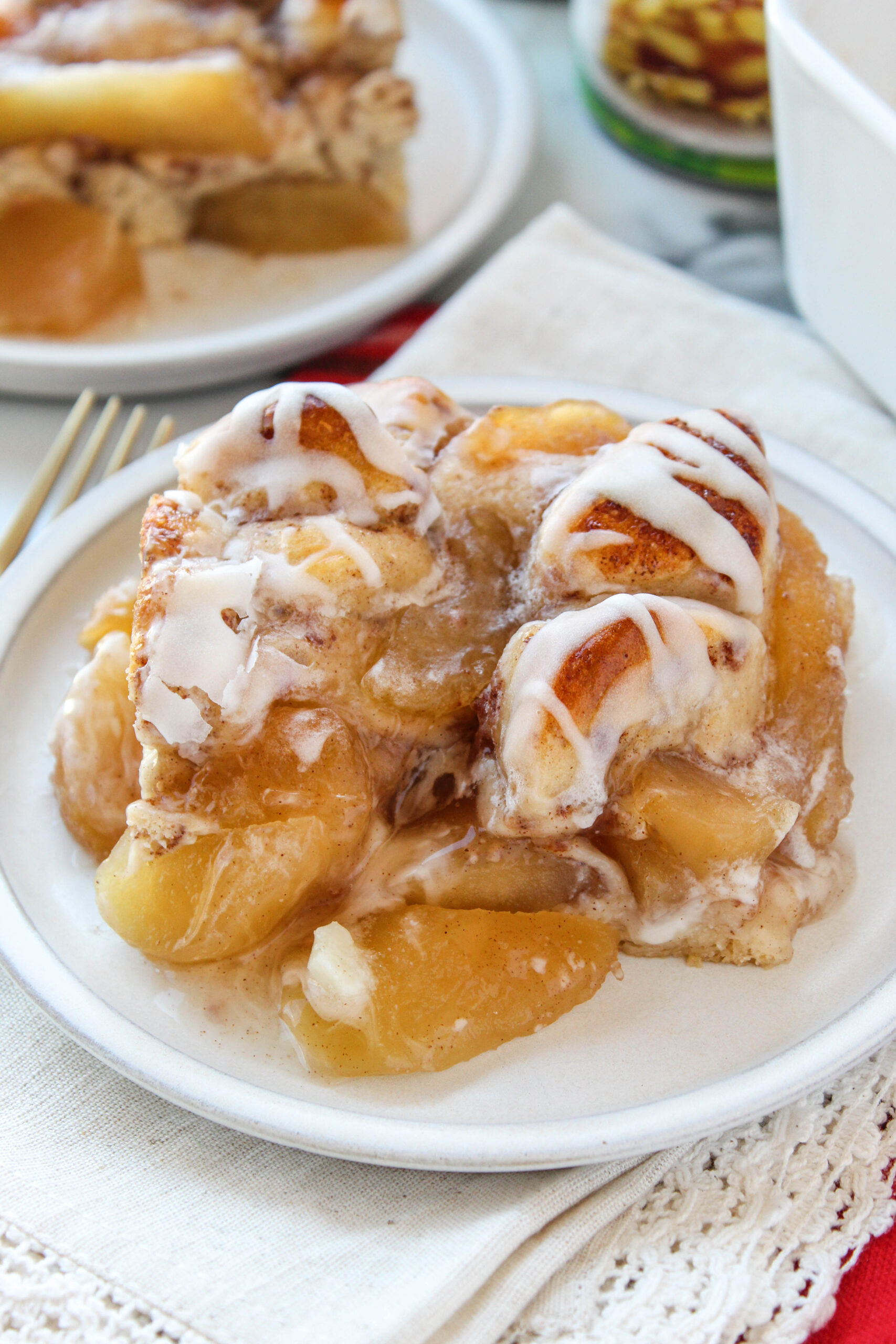 2-Ingredient Apple Cinnamon Roll Bake | Baking You Happier