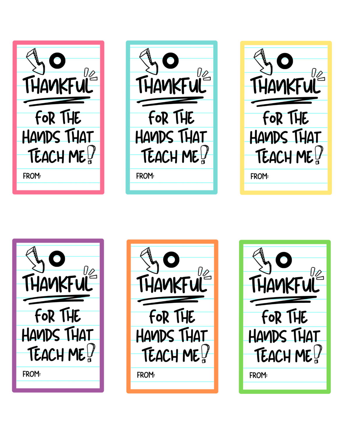 Thankful for the Hands That Teach Me Free Printable Gift Tags | Baking ...