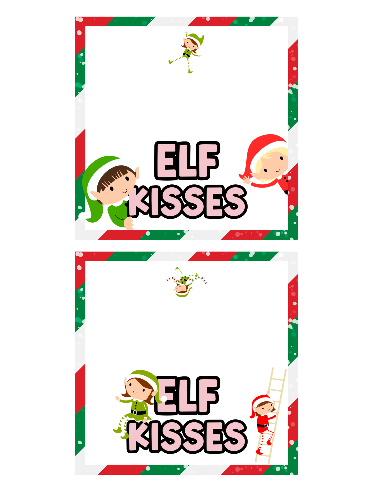 Free Printable Elf Kisses Treat Bag Topper | Baking You Happier