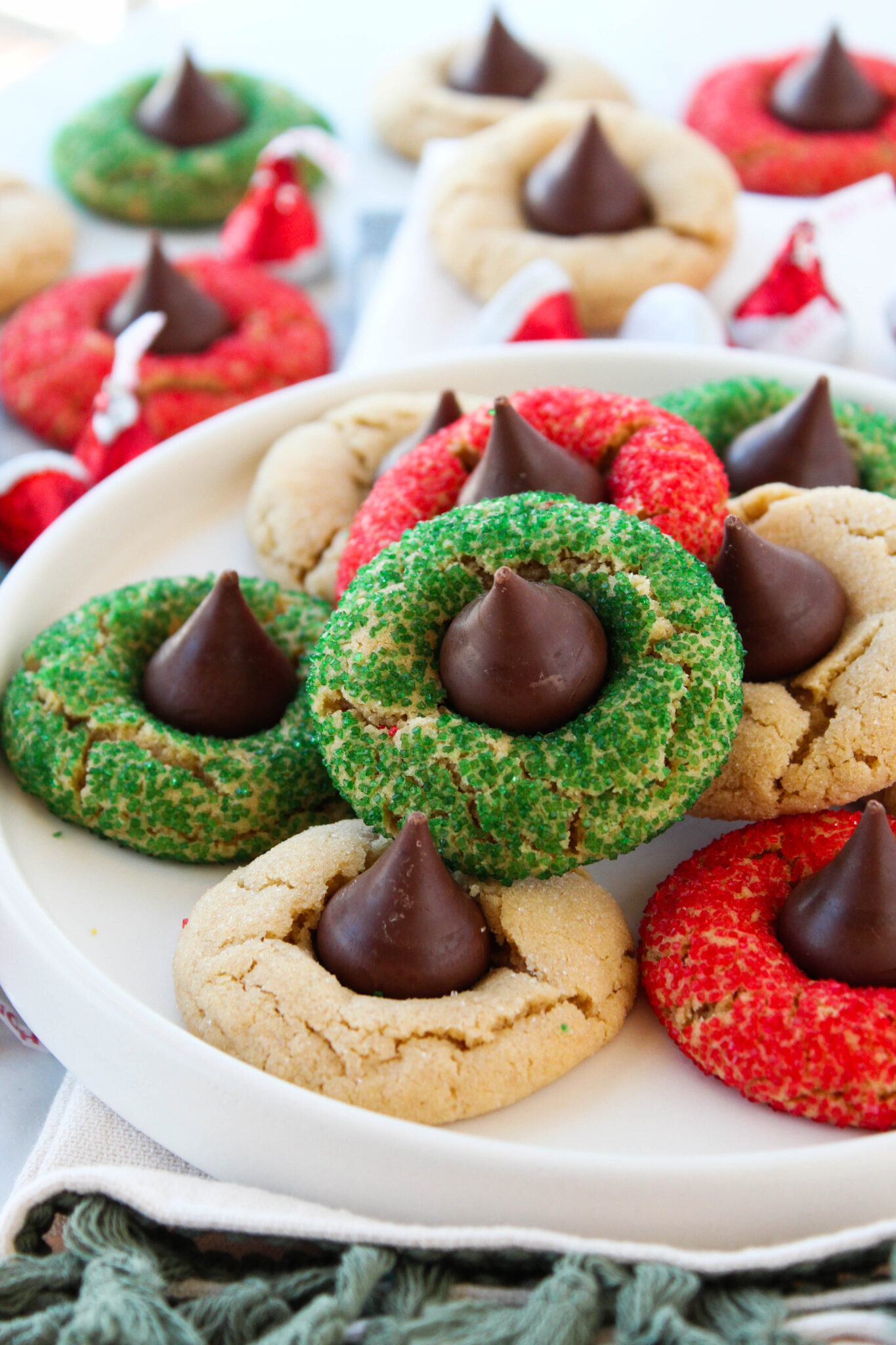 Christmas Peanut Butter Blossoms - Baking You Happier