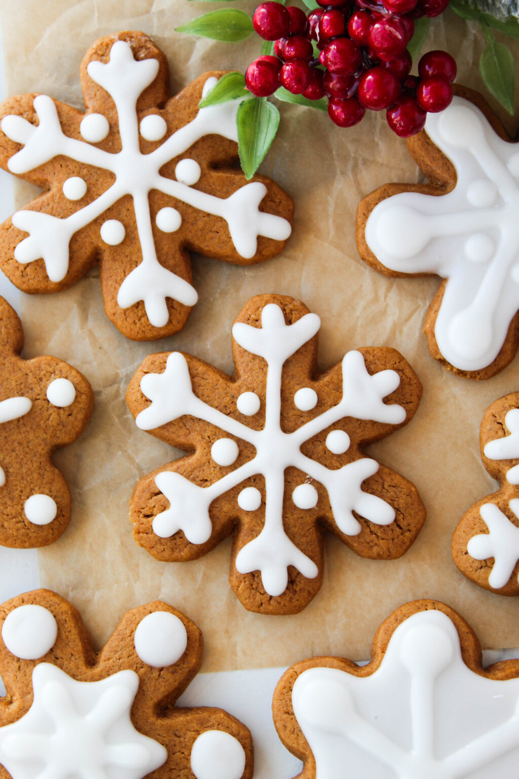 Gingerbread Snowflake Cookies | Baking You Happier