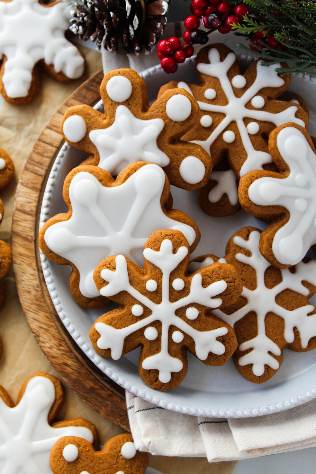 Gingerbread Snowflake Cookies | Baking You Happier