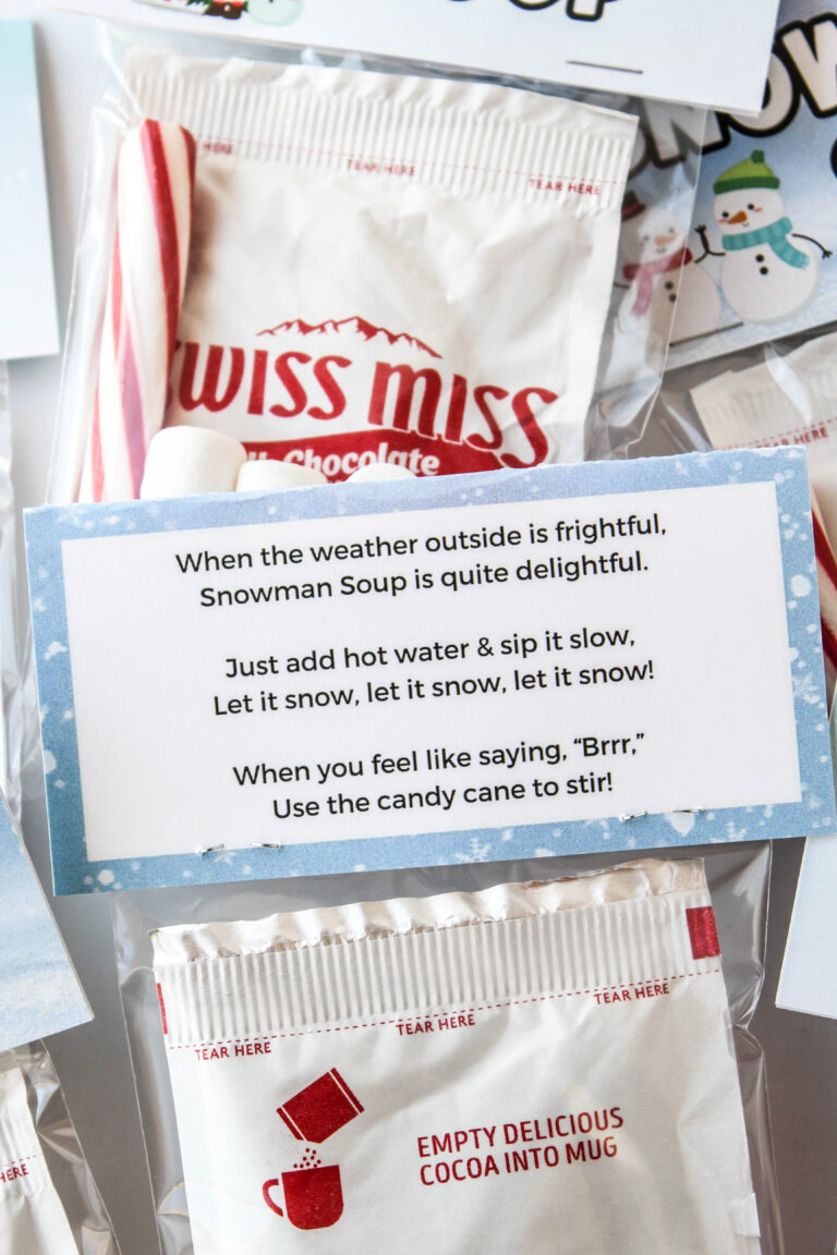 Free Printable Snowman Soup Bag Topper | Baking You Happier