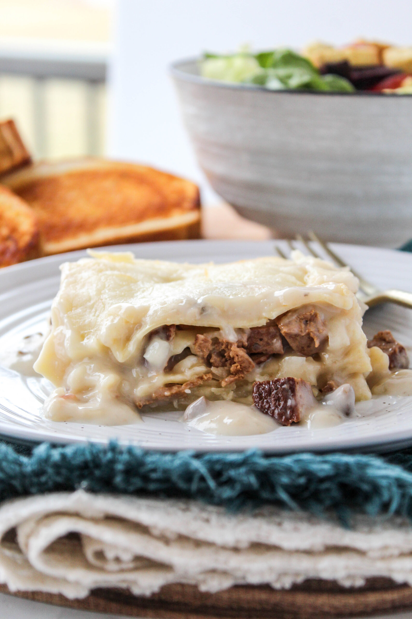 Vegetarian White Chicken Lasagna - Baking You Happier