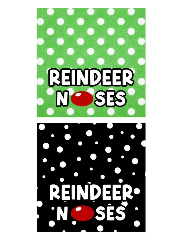 Free Printable Reindeer Noses Bag Toppers | Baking You Happier