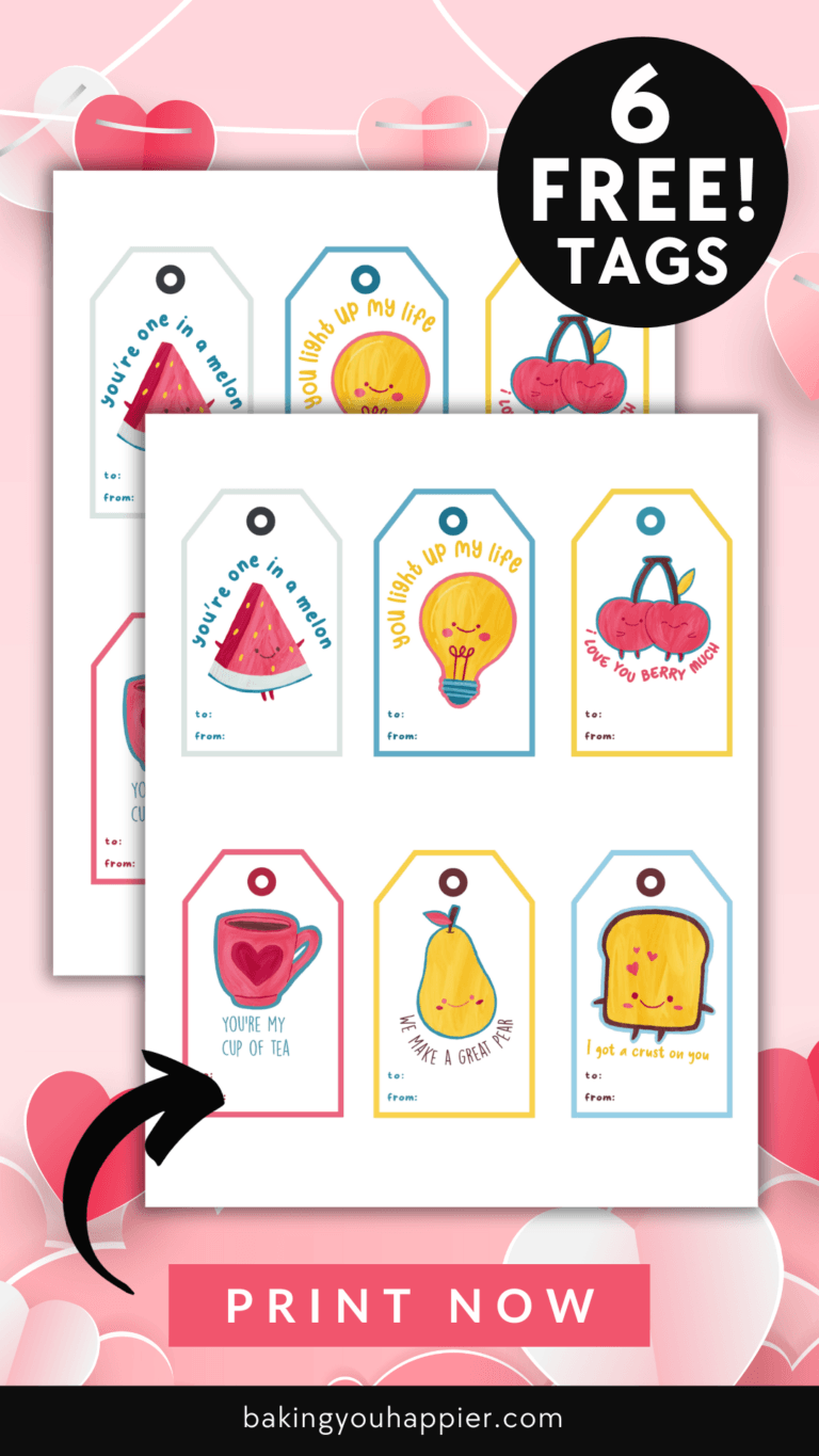 Free Printable Punny Valentine Gift Tags - Baking You Happier