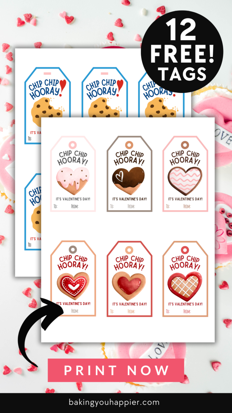 Free Printable Chip Chip Hooray Valentine Tags | Baking You Happier