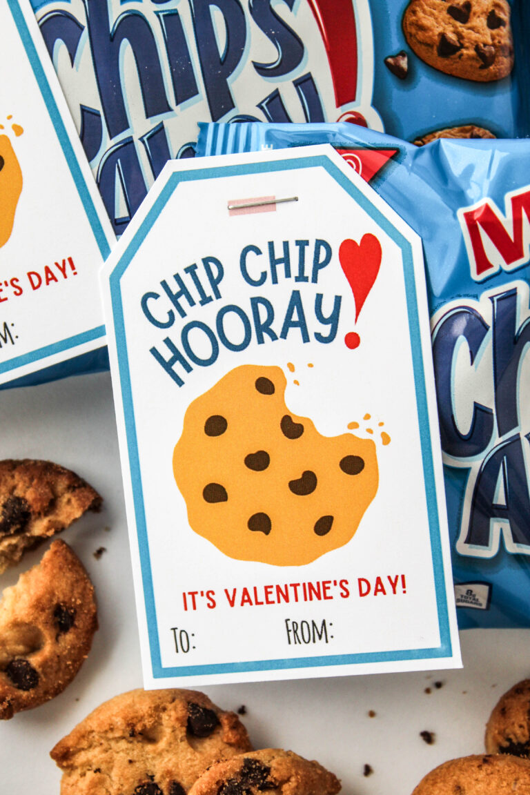 Free Printable Chip Chip Hooray Valentine Tags | Baking You Happier