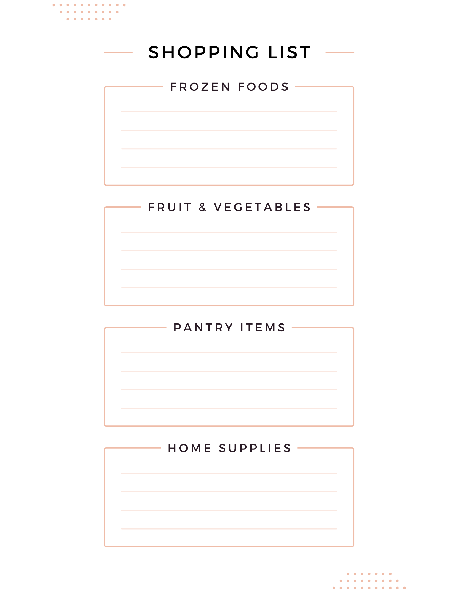 Free Printable Grocery Lists | Baking You Happier