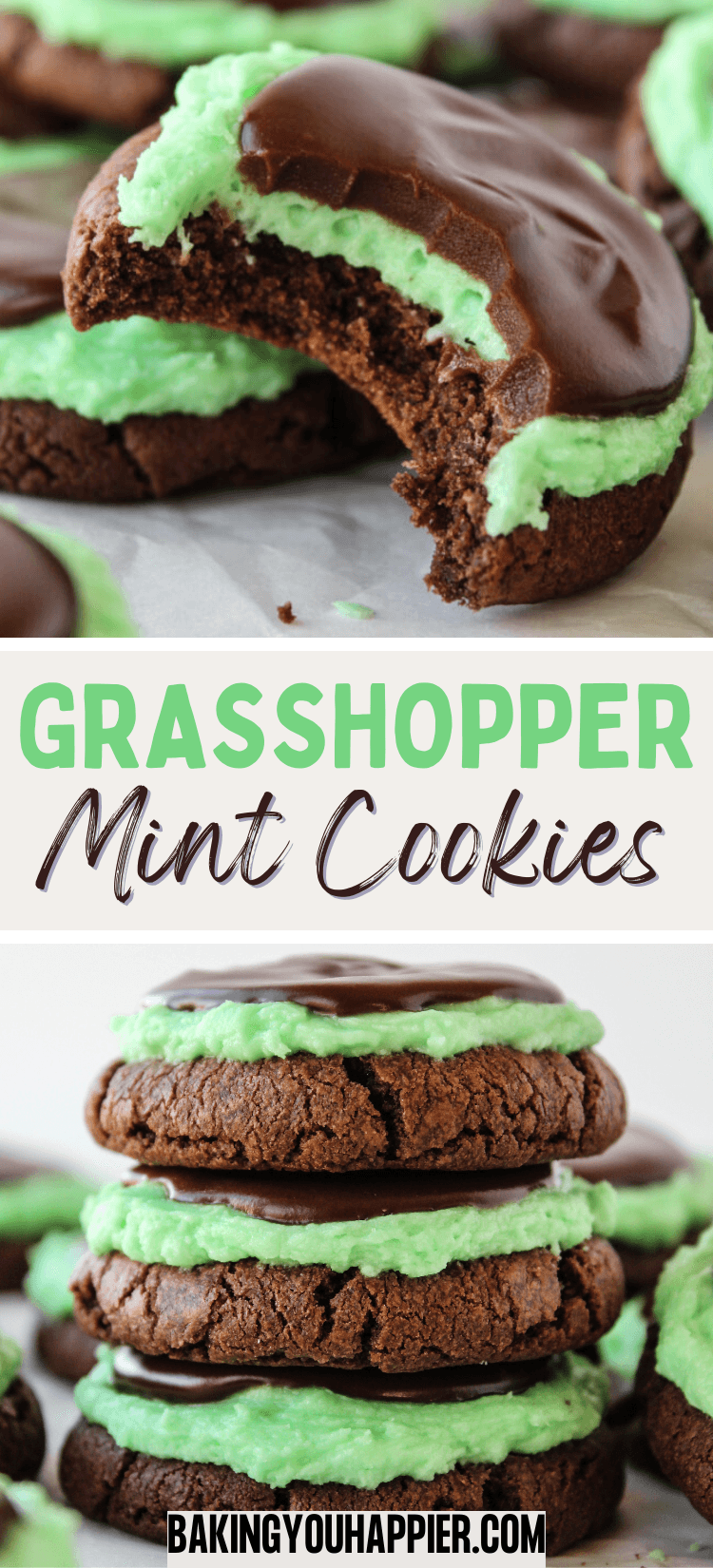 Grasshopper Mint Cookies - Baking You Happier