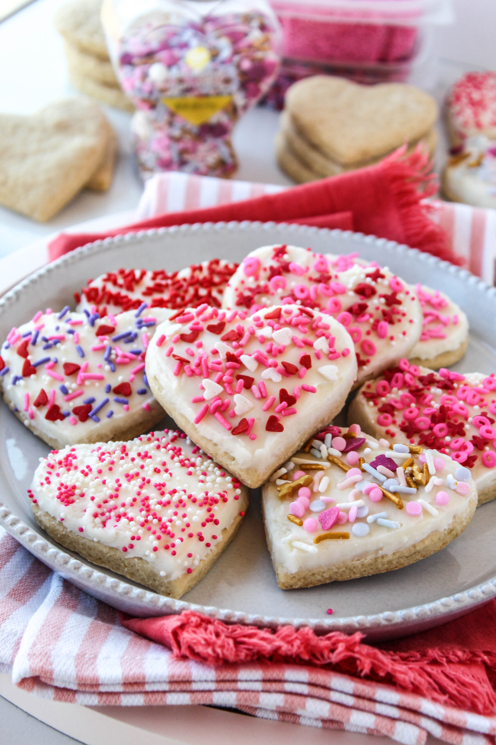 Valentine Sugar Cookies - Baking You Happier