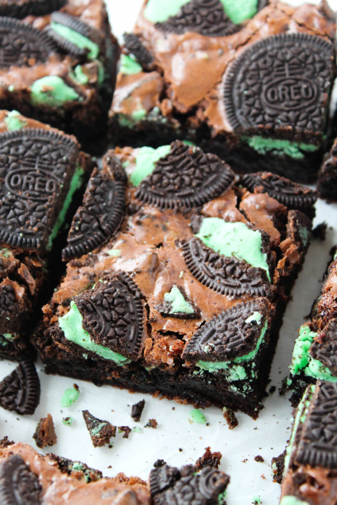 Mint Oreo Brownies | Baking You Happier