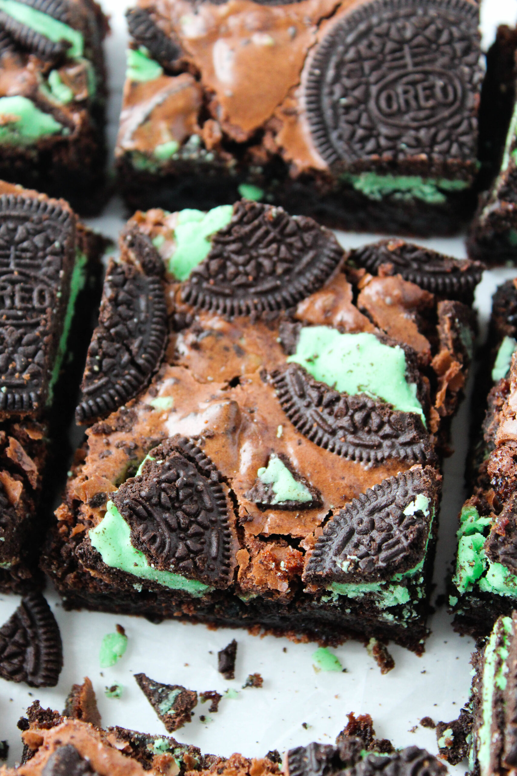 Mint Oreo Brownies | Baking You Happier