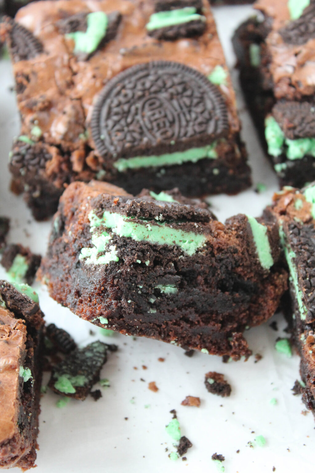 Mint Oreo Brownies | Baking You Happier