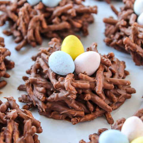 No Bake Chocolate Bird’s Nest Cookies - Baking You Happier