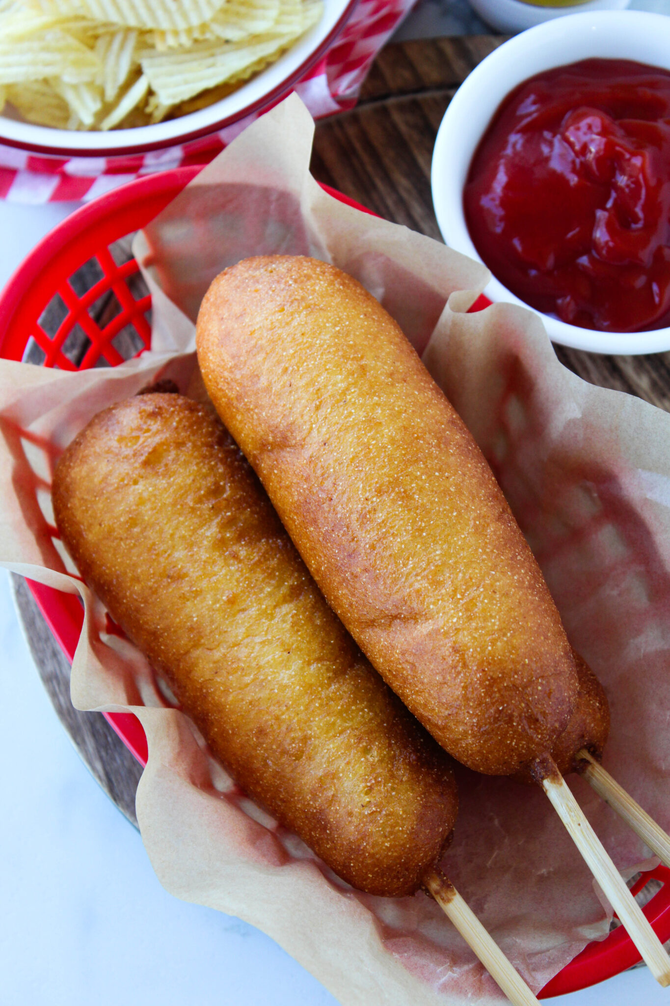 Homemade Vegetarian Corn Dogs | Baking You Happier