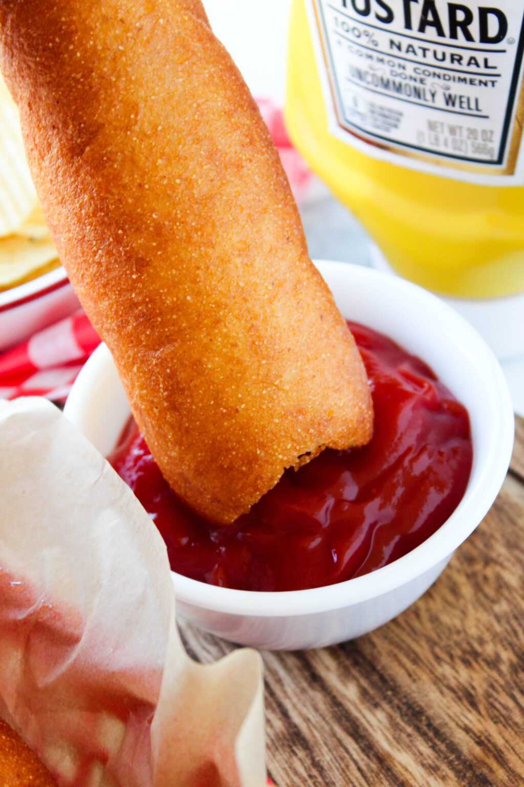 Homemade Vegetarian Corn Dogs | Baking You Happier