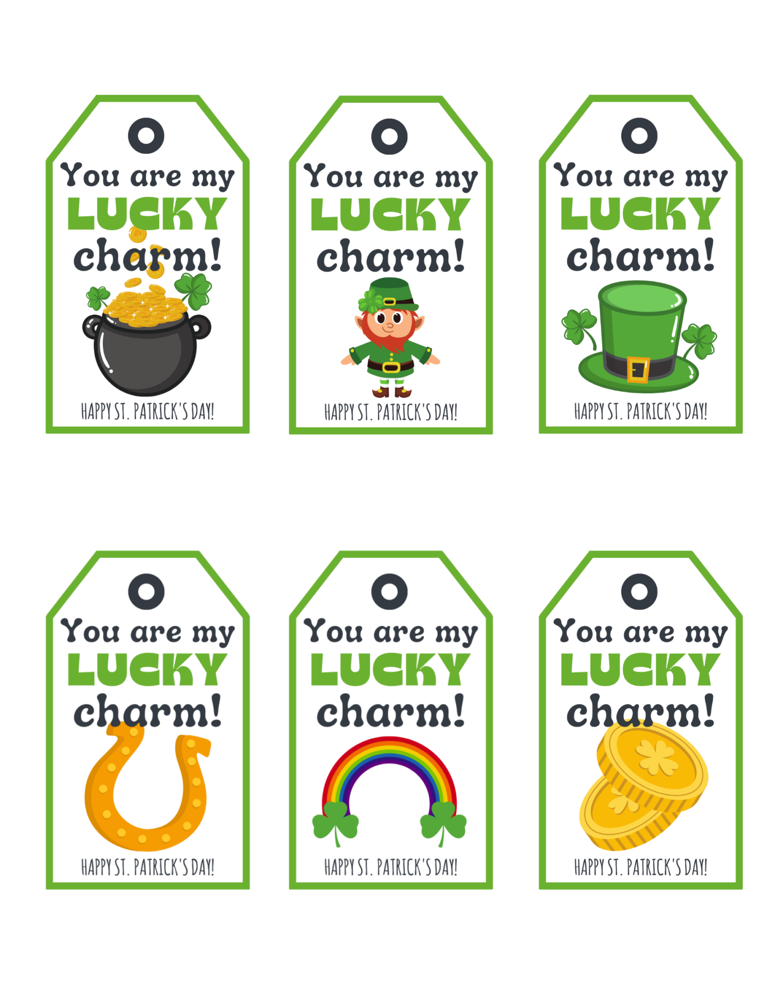 You are My Lucky Charm Free Printable Gift Tags | Baking You Happier