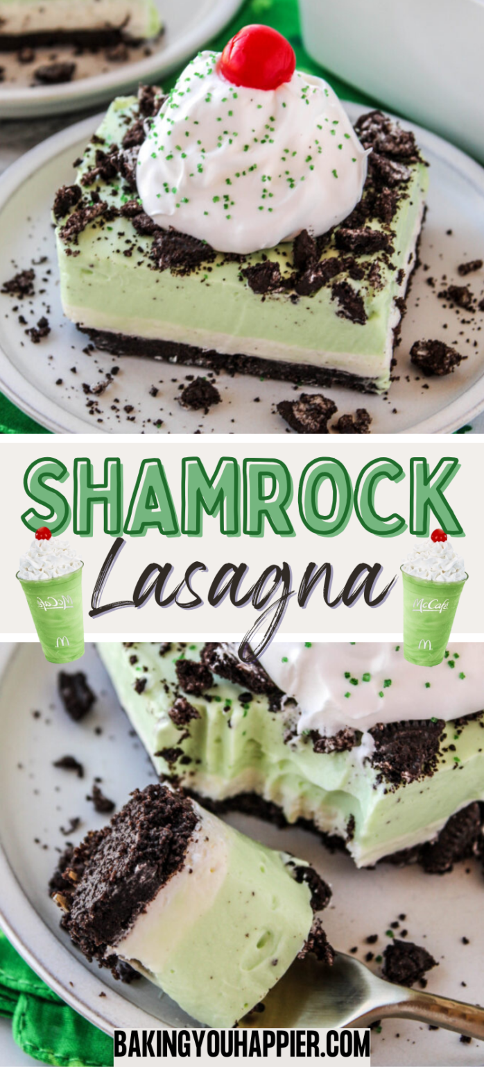 Shamrock Shake Lasagna | Baking You Happier
